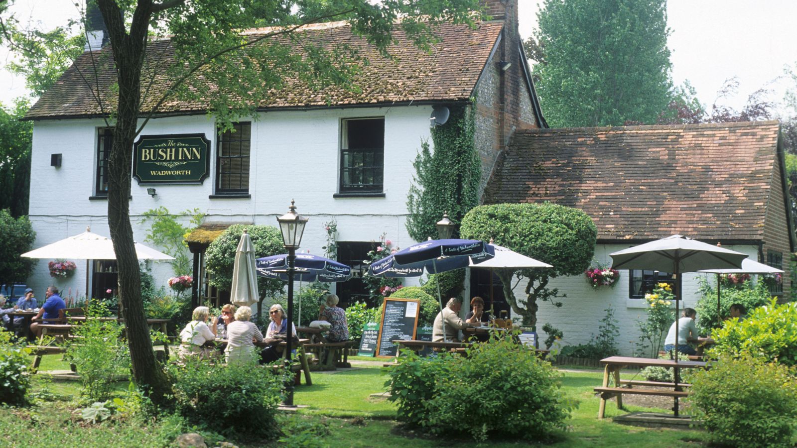 9 Pub Beer Garden Zoom & Teams Backgrounds - Funny Meeting Backgrounds
